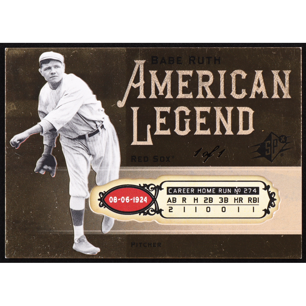 Babe Ruth 2008 SPx Babe Ruth American Legend #BR3 #1/1 | Pristine Auction