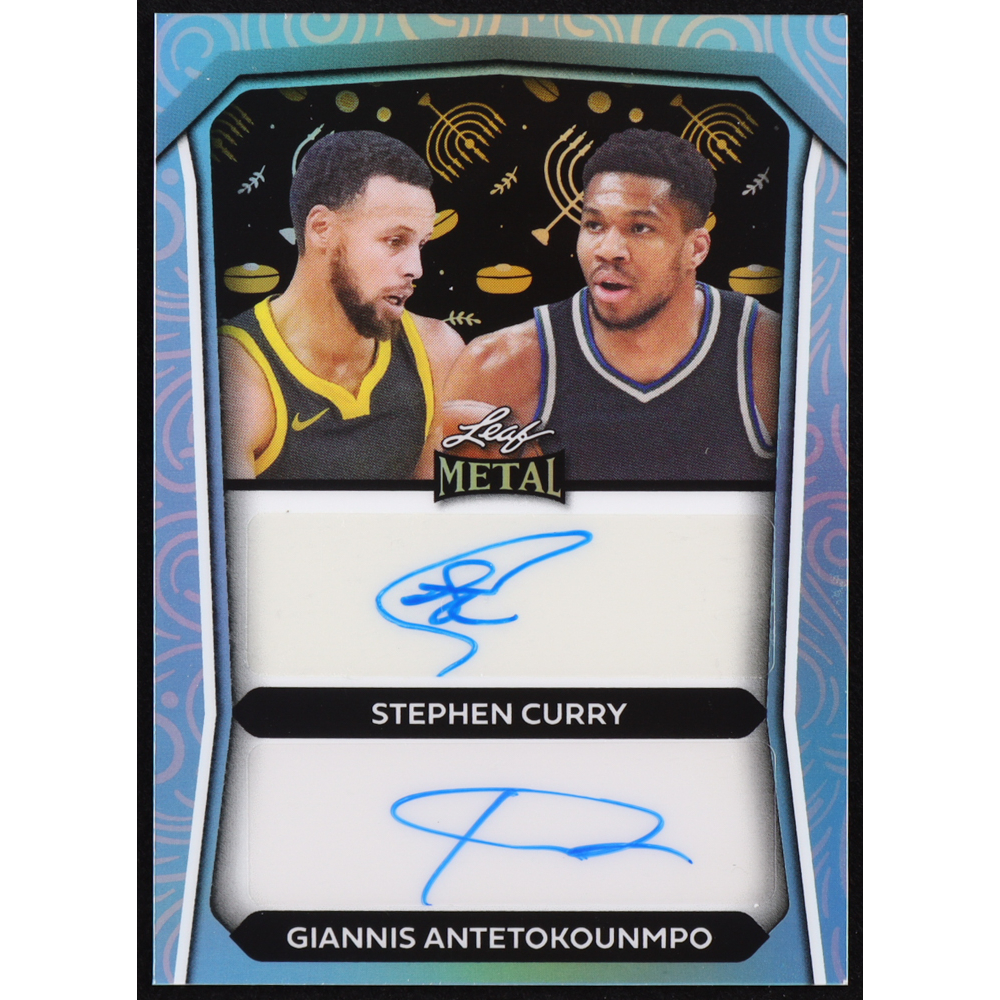 Stephen Curry / Giannis Antetokounmpo 2024 Leaf Metal Holiday Dual ...