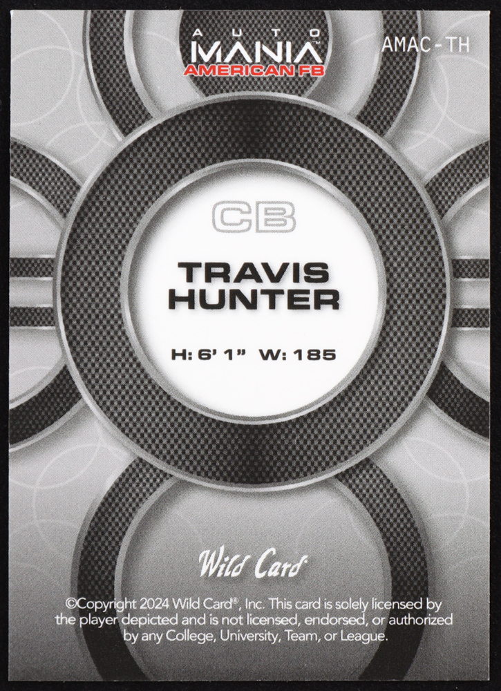 Travis Hunter 2024 Wild Card Auto Mania American FB Circle We the ...