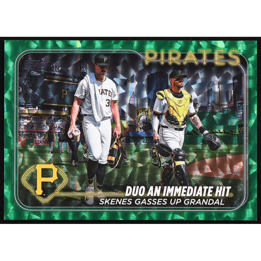 Yasmani Grandal / Paul Skenes 2024 Topps Update Green Crackle Foil # ...