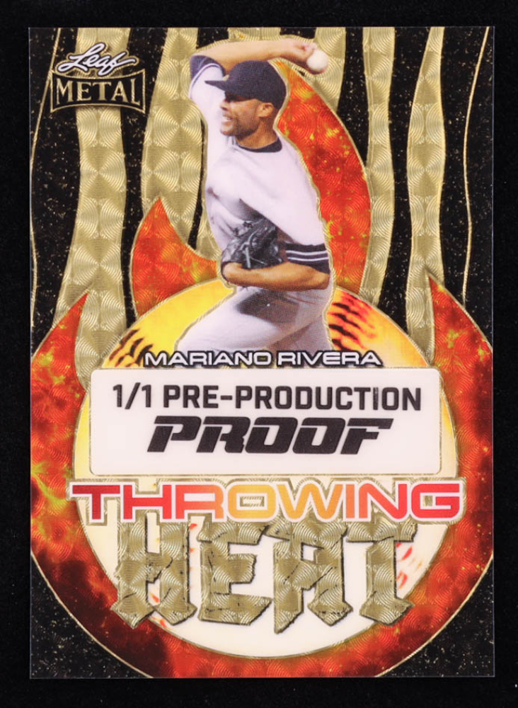 Mariano Rivera 2024 Leaf Metal Throwing Heat Super Prismatic Gold Pre-Production Proof #NNO #1/1 ...