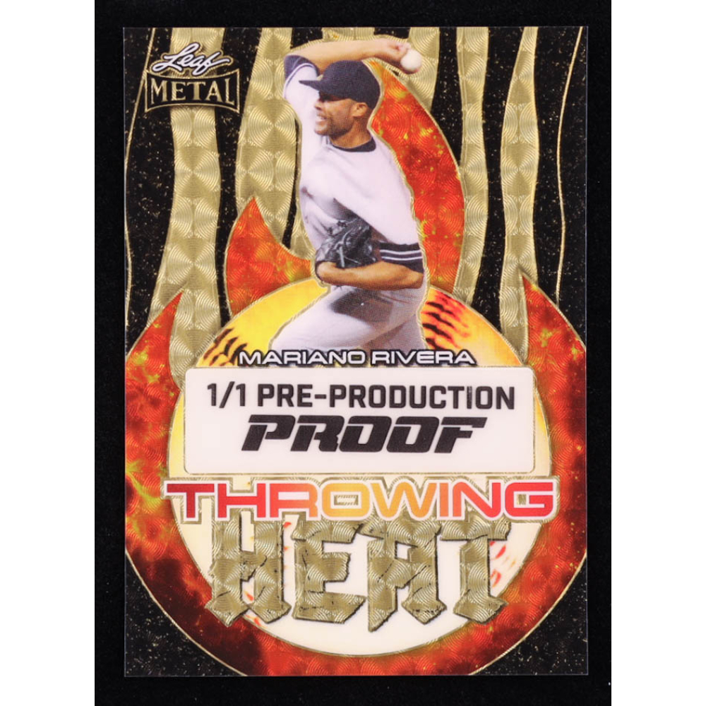 Mariano Rivera 2024 Leaf Metal Throwing Heat Super Prismatic Gold Pre-Production Proof #NNO #1/1 ...