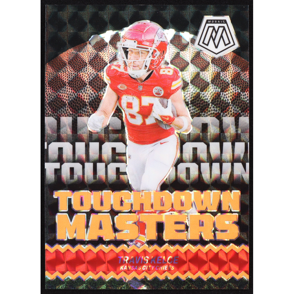 Travis Kelce 2024 Panini Mosaic Touchdown Masters Mosaic Orange ...