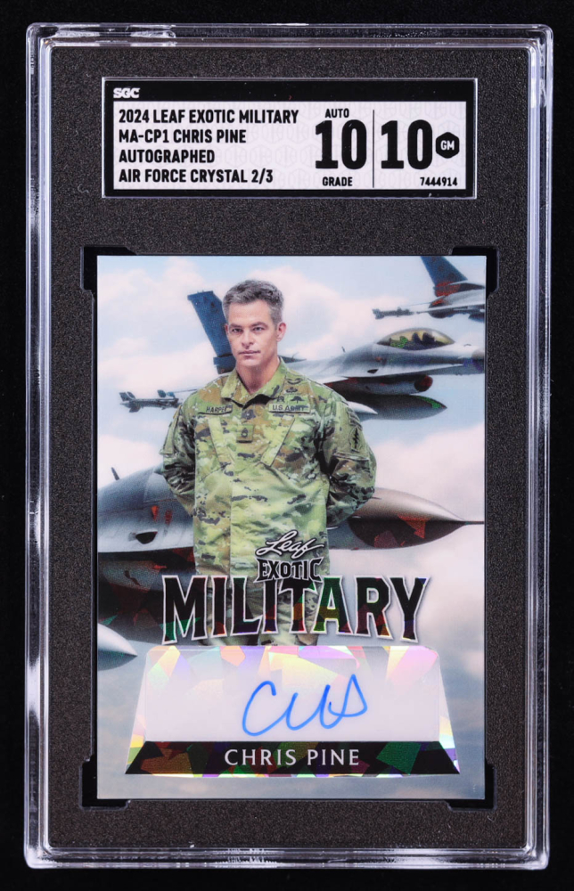 Chris Pine 2024 Leaf Exotic Military Autographs Crystal Air Force # ...