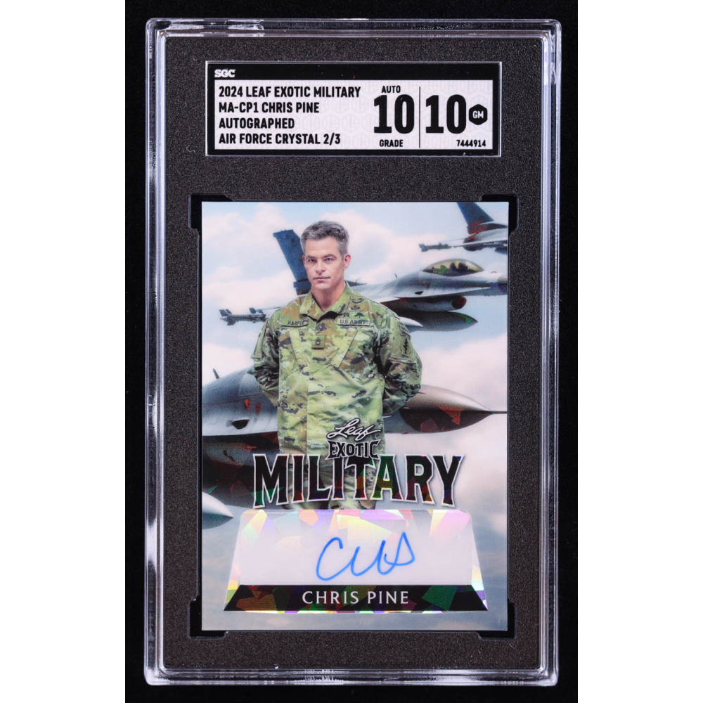 Chris Pine 2024 Leaf Exotic Military Autographs Crystal Air Force # ...