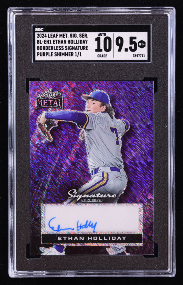 Ethan Holliday 2024 Leaf Metal Signature Series Borderless Shimmer ...
