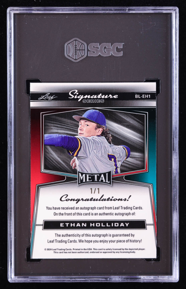 Ethan Holliday 2024 Leaf Metal Signature Series Borderless Shimmer ...