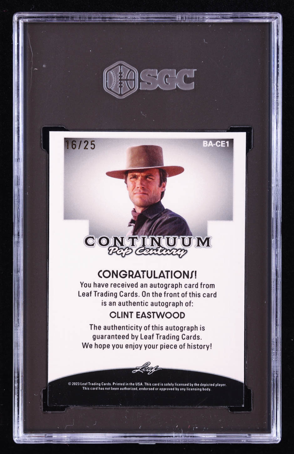 Clint Eastwood 2024 Leaf Metal Continuum Pop Century Autographs ...