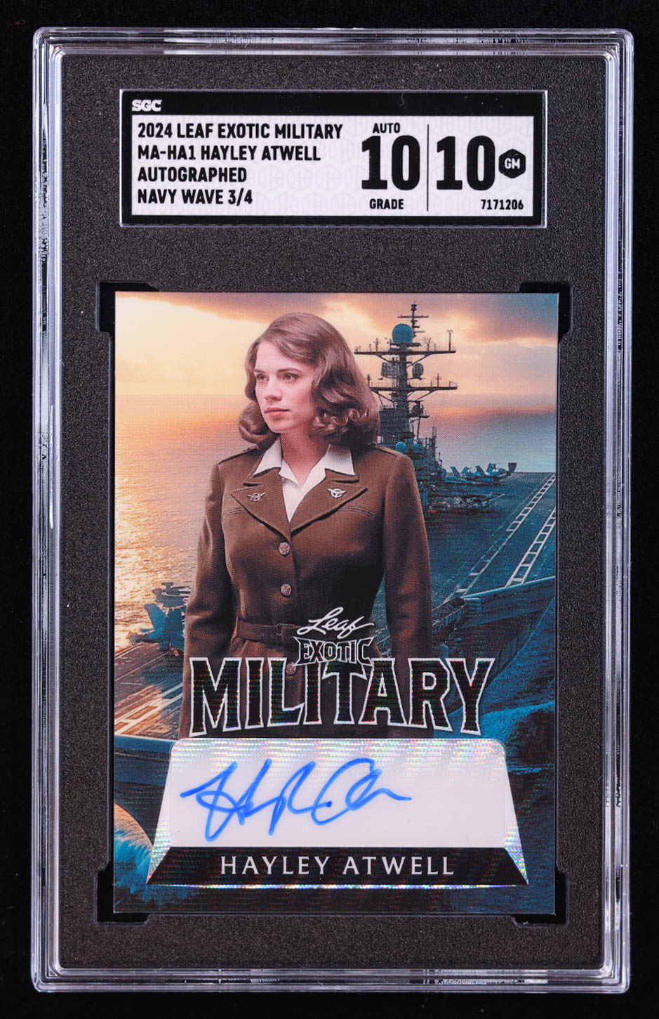 Hayley Atwell 2024 Leaf Exotic Military Autographs Wave Navy #MAHA1 #3/ ...