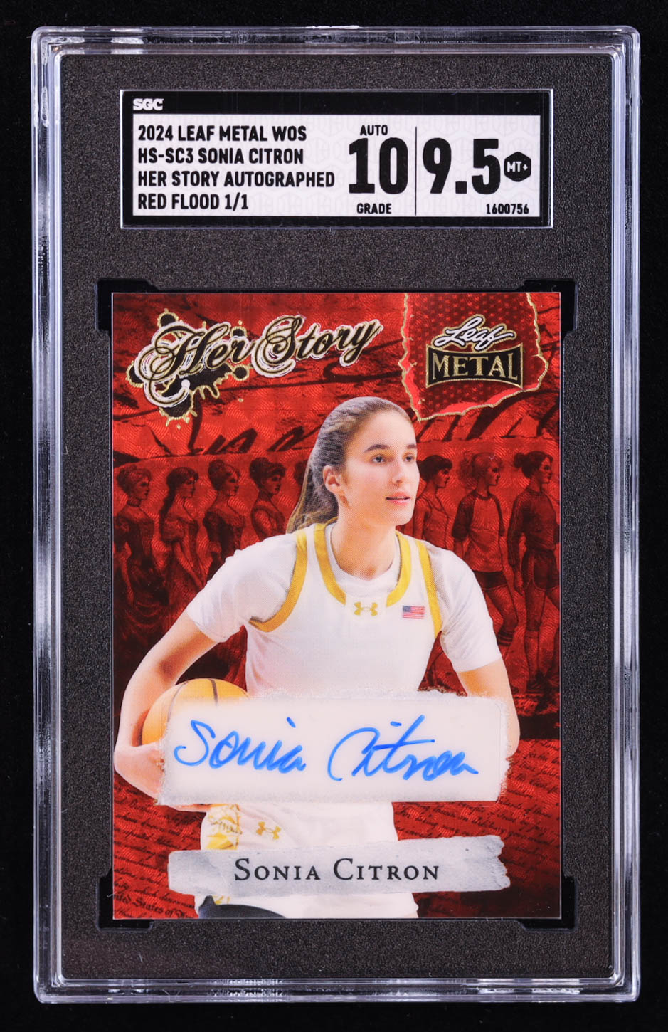 Sonia Citron 2024 Leaf Metal Women Of Sport Her Story Autographs Red