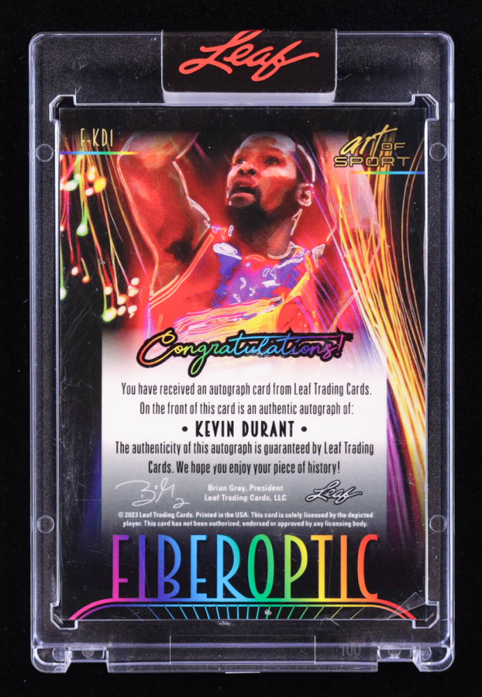 Kevin Durant 2023 Leaf Art of Sport Fiberoptic Autographs Blue #EKD1 #2 ...