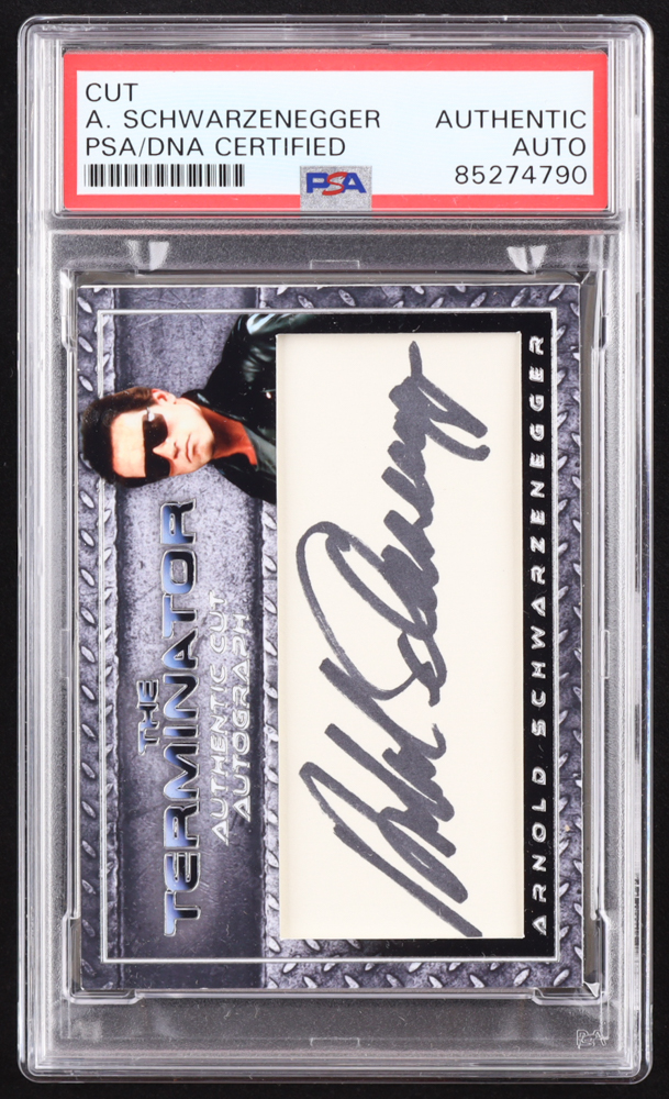 Arnold Schwarzenegger "The Terminator" Custom Cut Autograph Card (PSA ...
