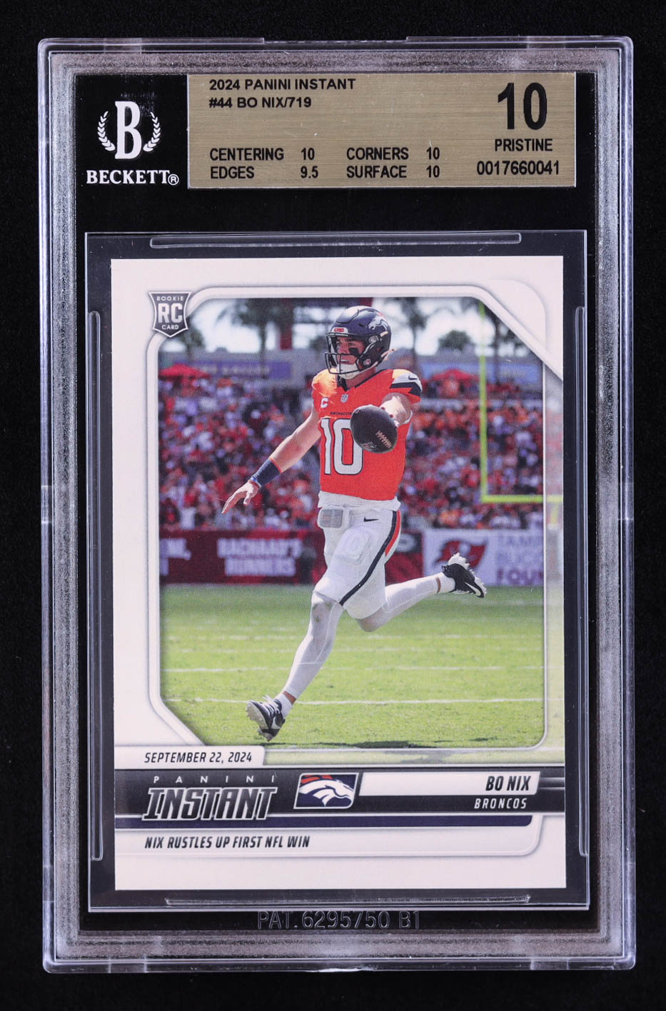 Bo Nix 2024 Panini Instant #44 RC (BGS 10) | Pristine Auction