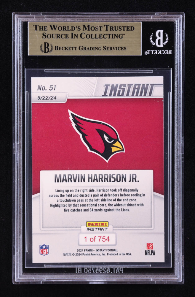 Marvin Harrison Jr. 2024 Panini Instant #51 RC (BGS 10) | Pristine Auction