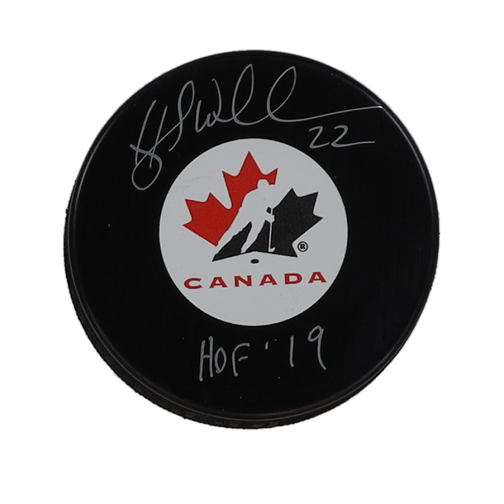 Hayley Wickenheiser Signed Team Canada Logo Hockey Puck Inscribed "HOF ...