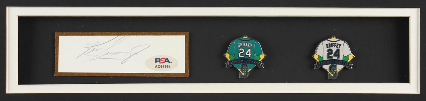 Ken Griffey Jr. Signed Custom Framed Cut Display With Jersey, (2 ...