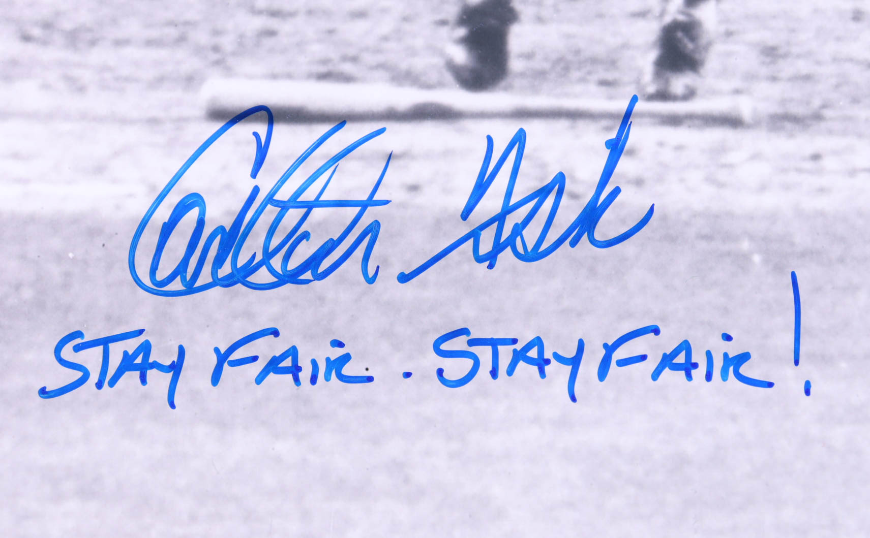 Carlton Fisk & Pat Darcy Signed 16x20 Photo Inscribed 'Stay Fair - Stay ...