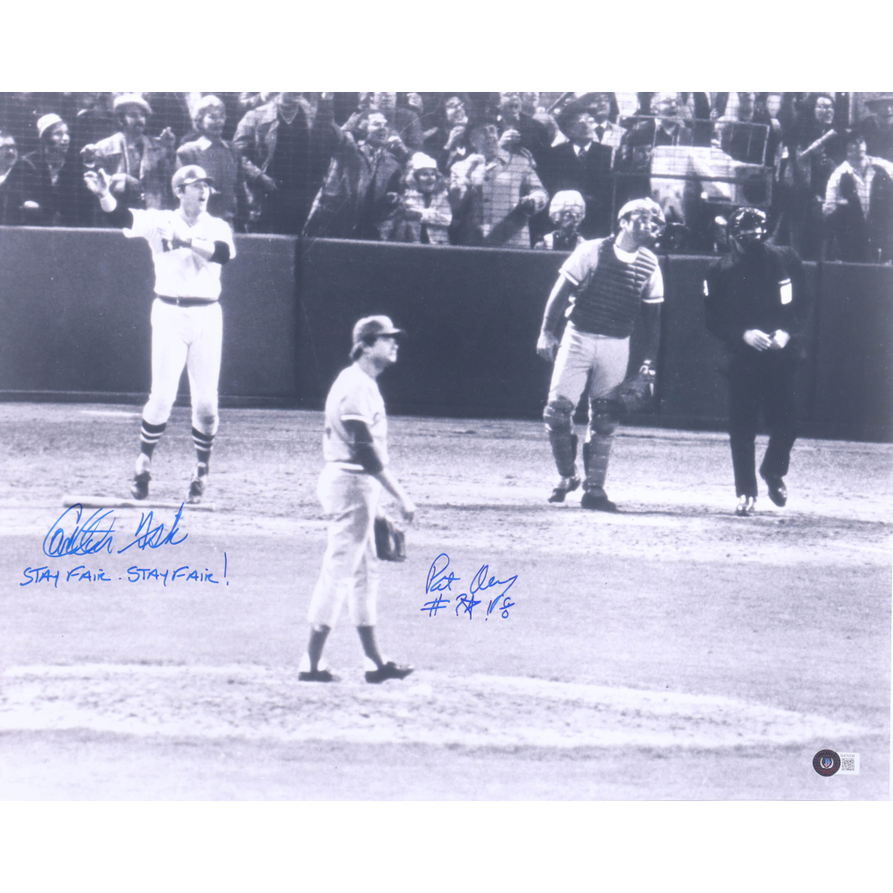 Carlton Fisk & Pat Darcy Signed 16x20 Photo Inscribed 'Stay Fair - Stay ...