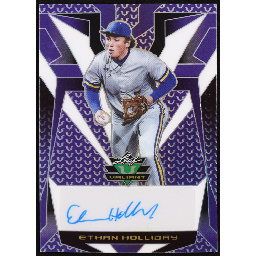 Ethan Holliday 2023 Leaf Valiant Autographs Prismatic Purple #VEH1 #5/6 ...