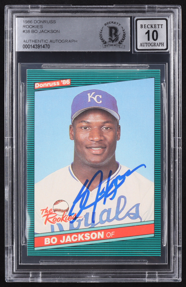 Bo Jackson Signed 1986 Donruss Rookies #38 RC (BGS | Autograph Grade 10) | Pristine Auction