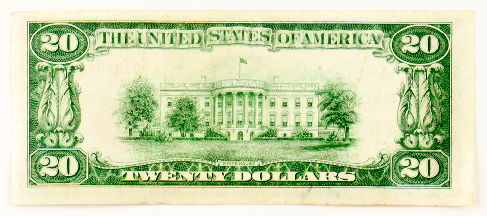 1929 $20 Twenty Dollars U.S. National Currency Bank Note - San ...