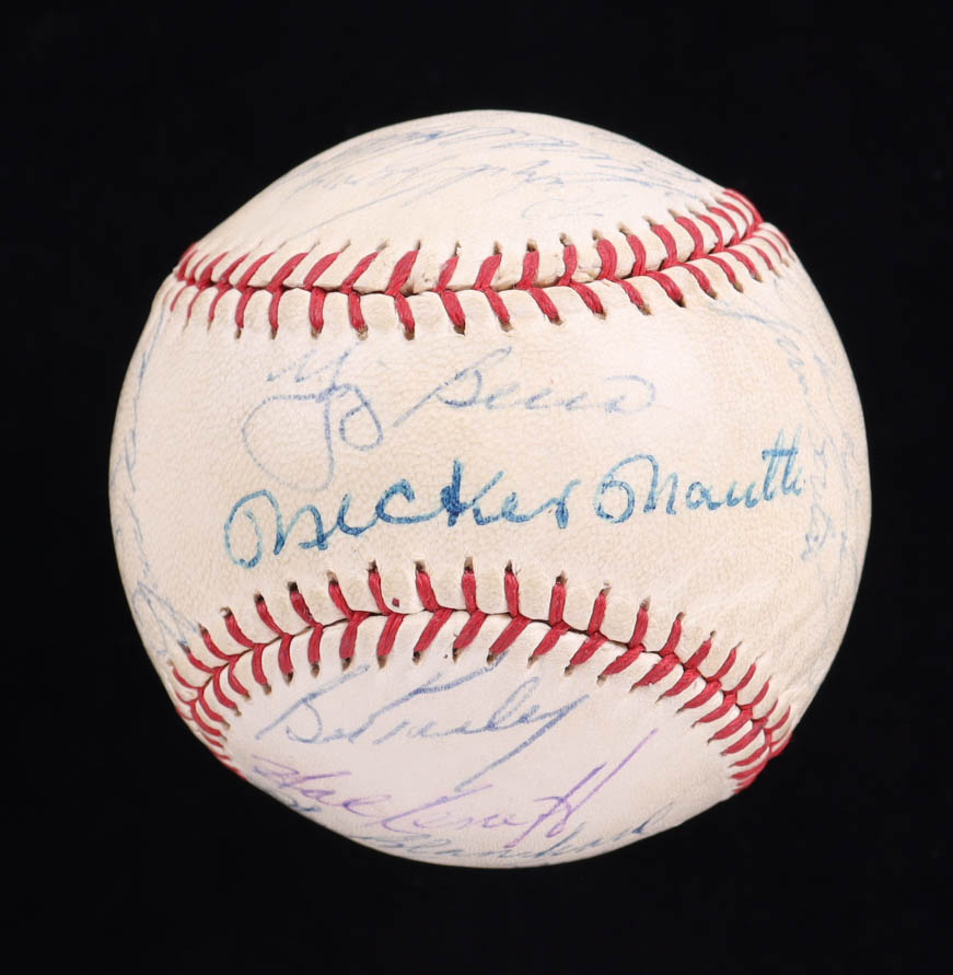 1962 World Series Champ Yankees Baseball Signed by (26) with Yogi Berra ...