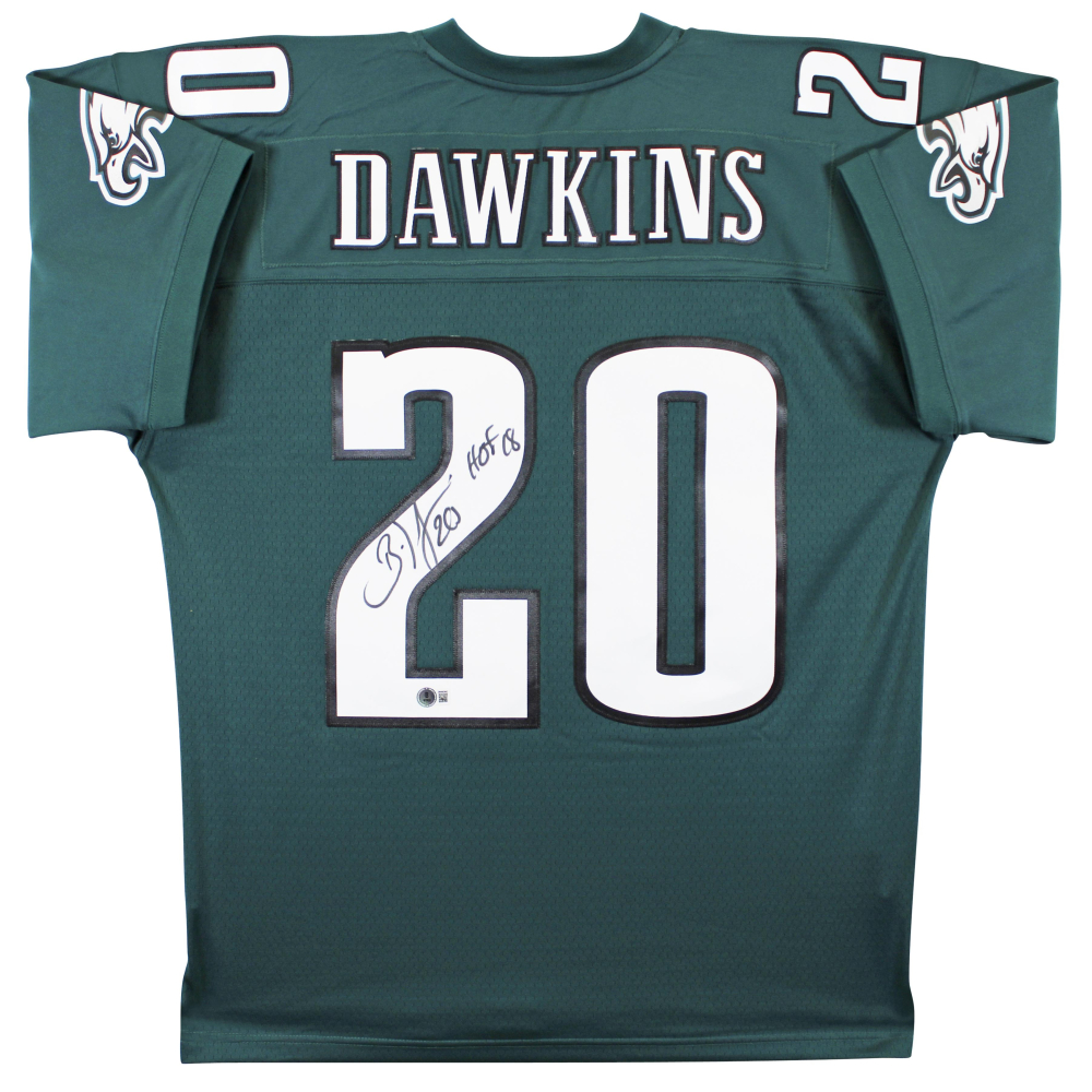 Brian Dawkins Signed Eagles Mitchell & Ness Jersey Inscribed "HOF 18 ...