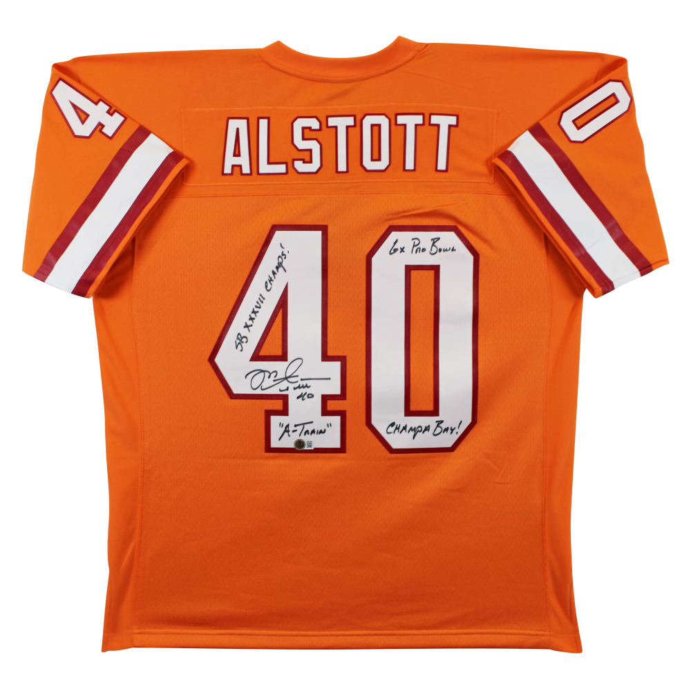 Mike Alstott Signed Buccaneers Mitchell & Ness Jersey Inscribed "SB ...