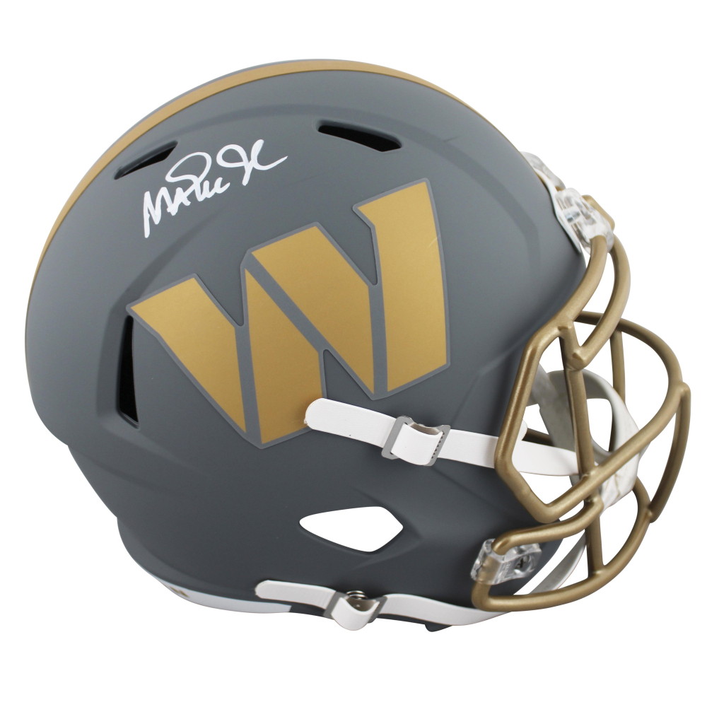 Magic Johnson Signed Commanders Full-Size Slate Alternate Speed Helmet ...