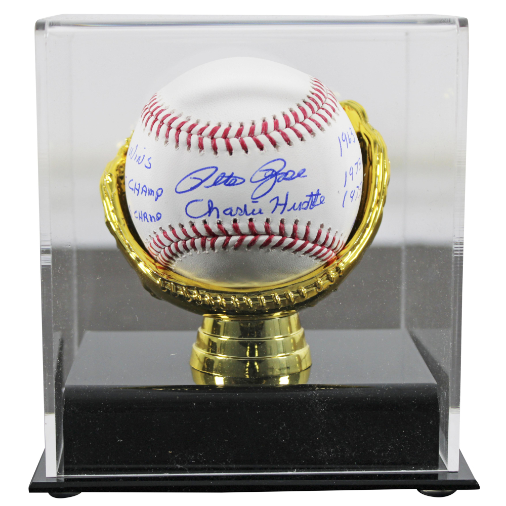 Pete Rose Signed OML Baseball with (8) Career Stats Inscriptions ...
