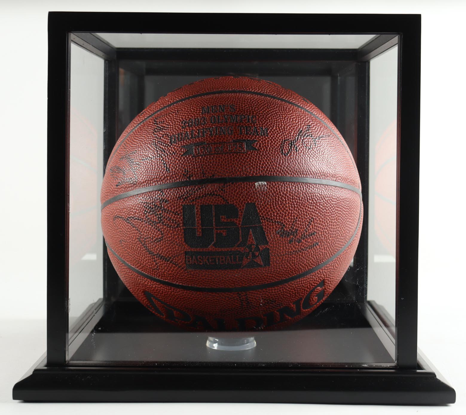 2003 USA Men's Olympic Basketball With Display Case Team-Signed By (16 ...