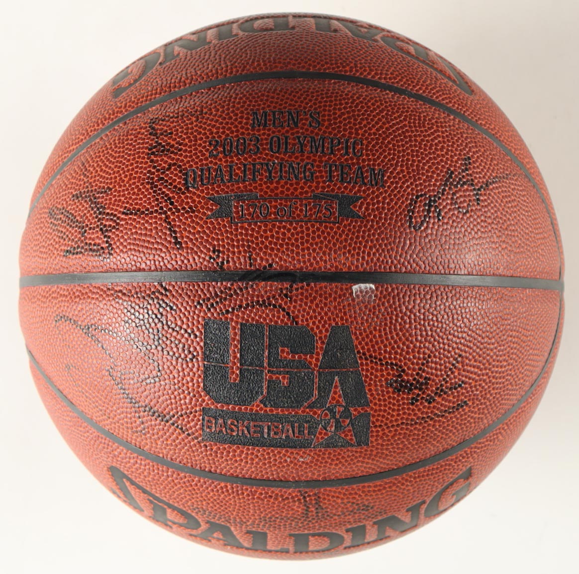 2003 USA Men's Olympic Basketball With Display Case Team-Signed By (16 ...