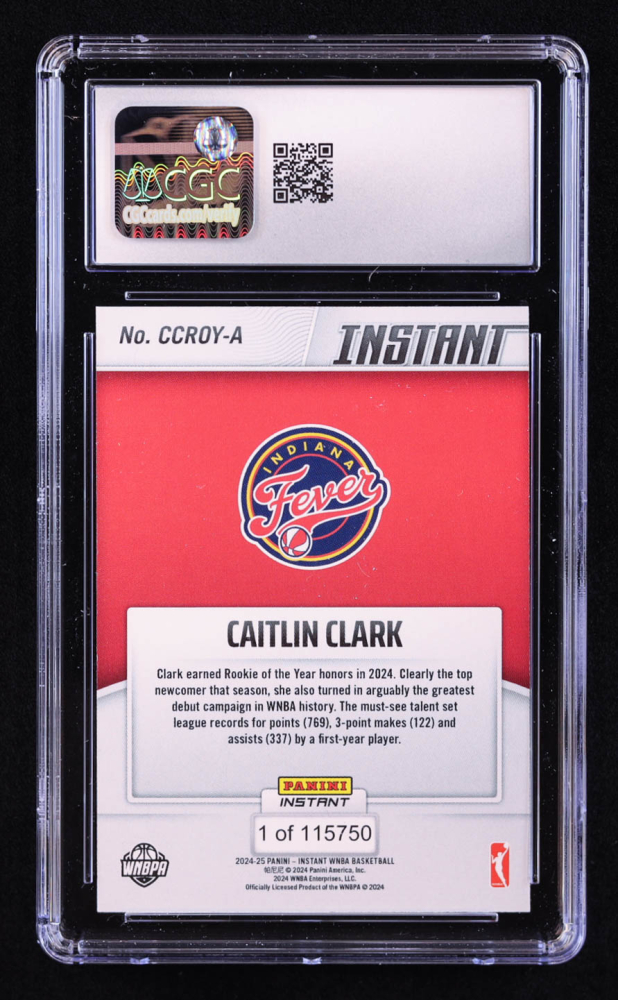 Caitlin Clark 2024 Panini Instant WNBA Caitlin Clark Rookie of the Year ...