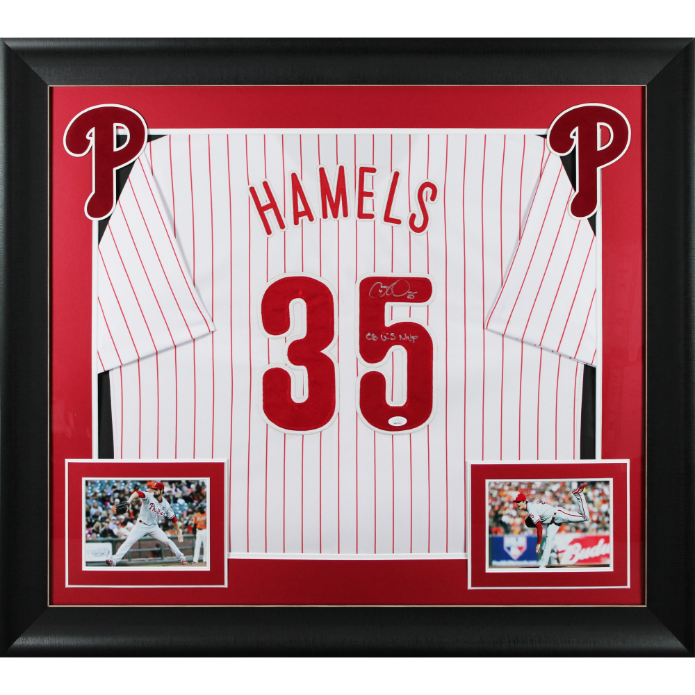 Cole Hamels Signed Custom Framed Jersey Inscribed "08 WS MVP" (JSA ...