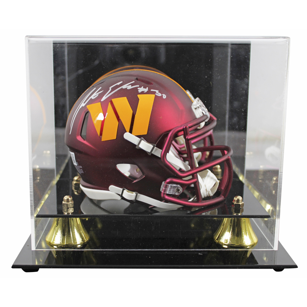 Austin Ekeler Signed Commanders Speed Mini Helmet with Display Case ...