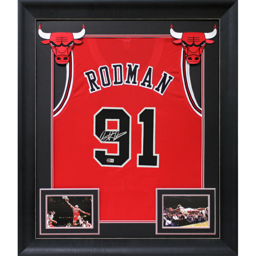 Dennis Rodman Signed Custom Framed Jersey (Beckett) | Pristine Auction