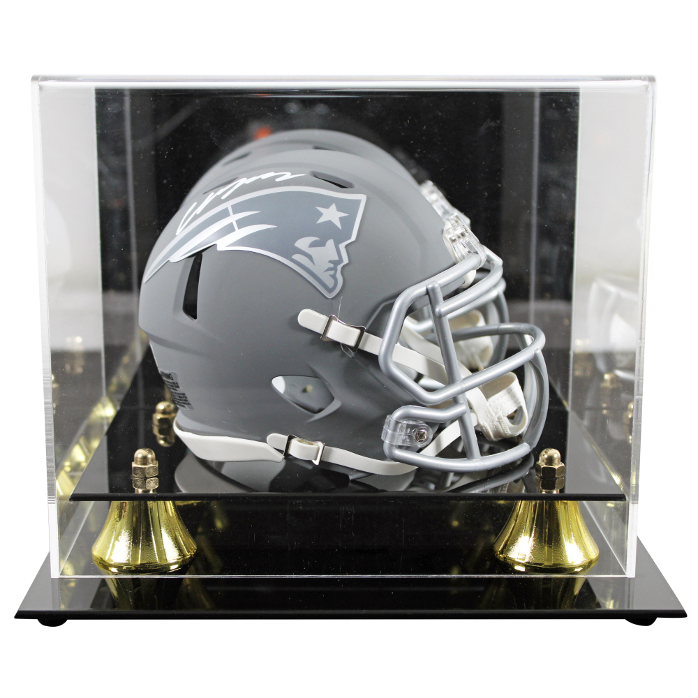 Christian Gonzalez Signed Patriots Slate Alternate Speed Mini Helmet ...