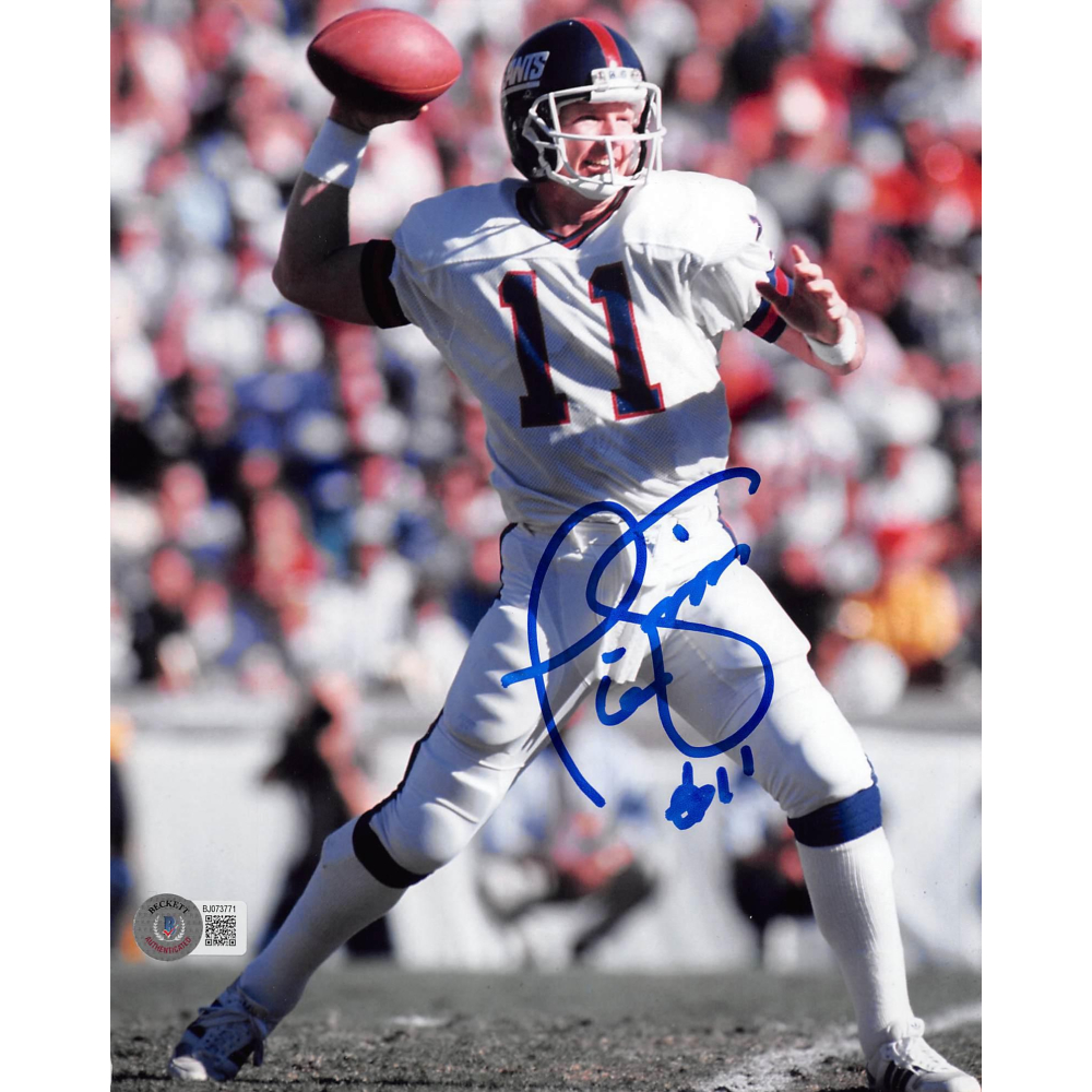 Phil Simms Signed Giants 8x10 Photo (Beckett) | Pristine Auction