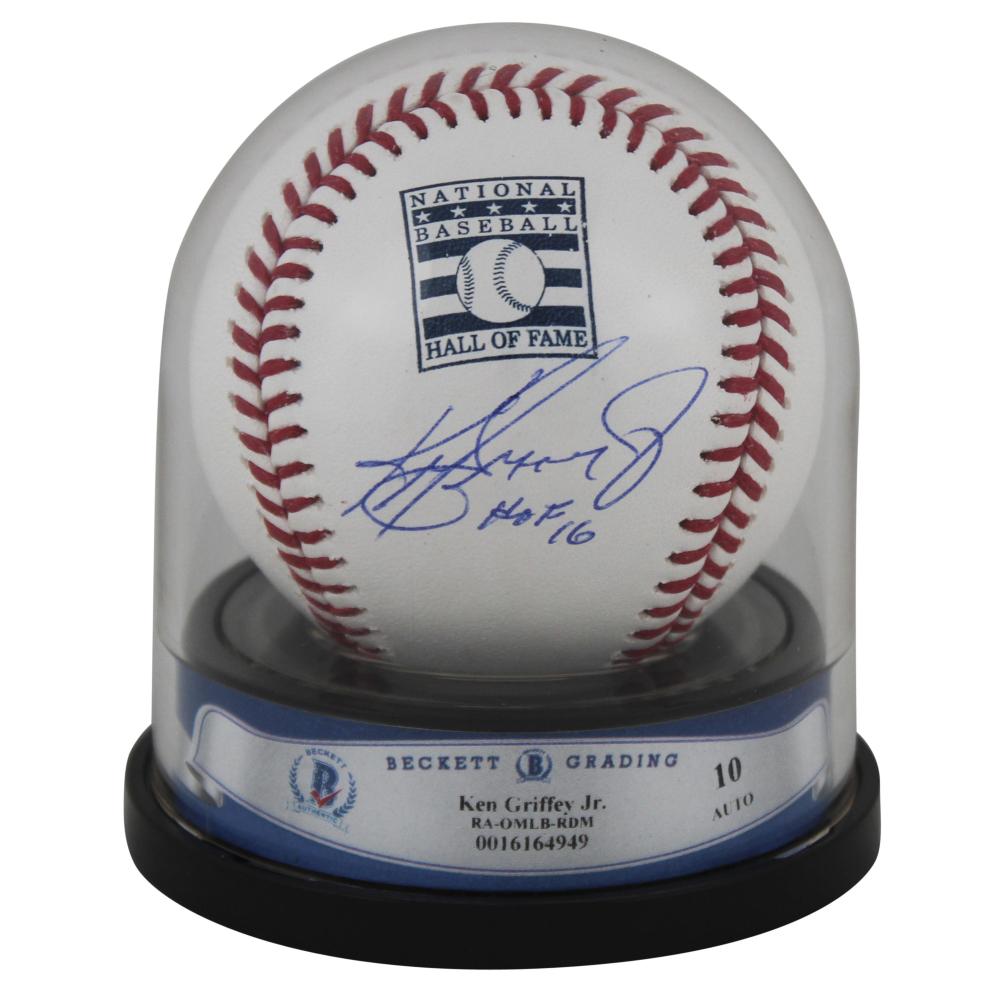 Ken Griffey Jr. Signed OML Hall of Fame Logo Baseball Inscribed "HOF 16 ...