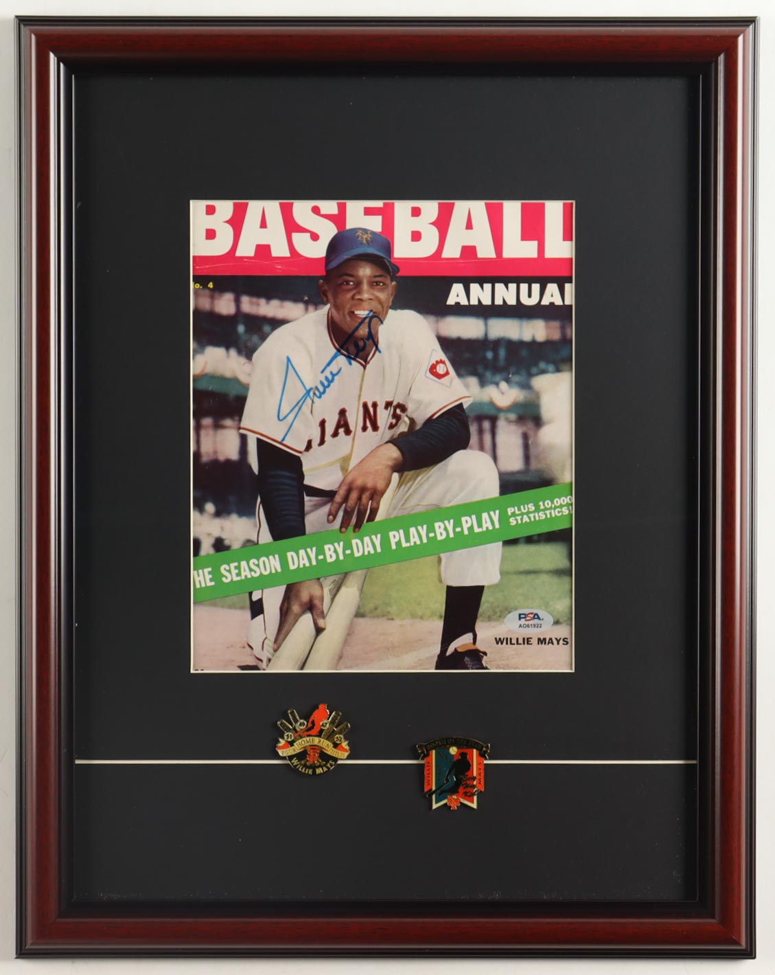 Willie Mays Signed 1955 "Baseball Annual" Custom Framed Magazine ...