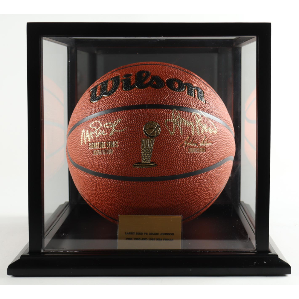 Magic Johnson & Larry Bird Signed NBA Finals Trophy Special Edition ...