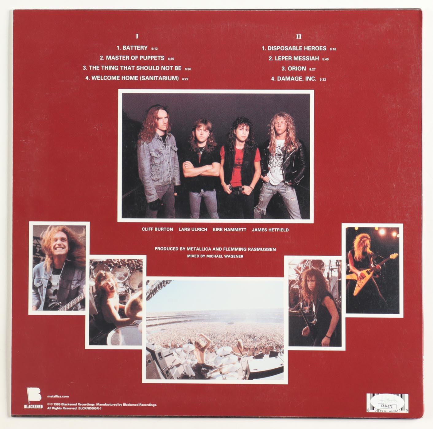 Kirk Hammett Signed Metallica "Master of Puppets" Vinyl Record Album (JSA) | Pristine Auction