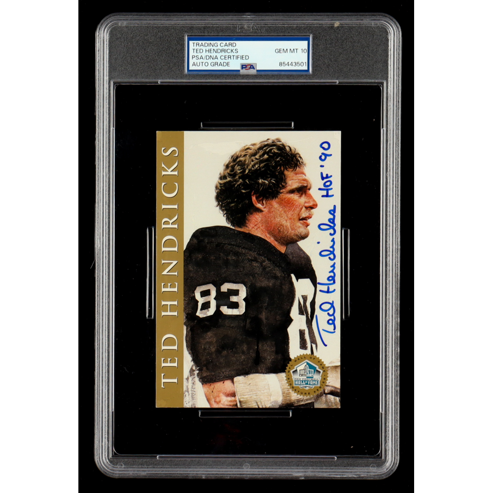 Ted Hendricks Signed Hall of Fame Signature Series Card Inscribed "HOF ...