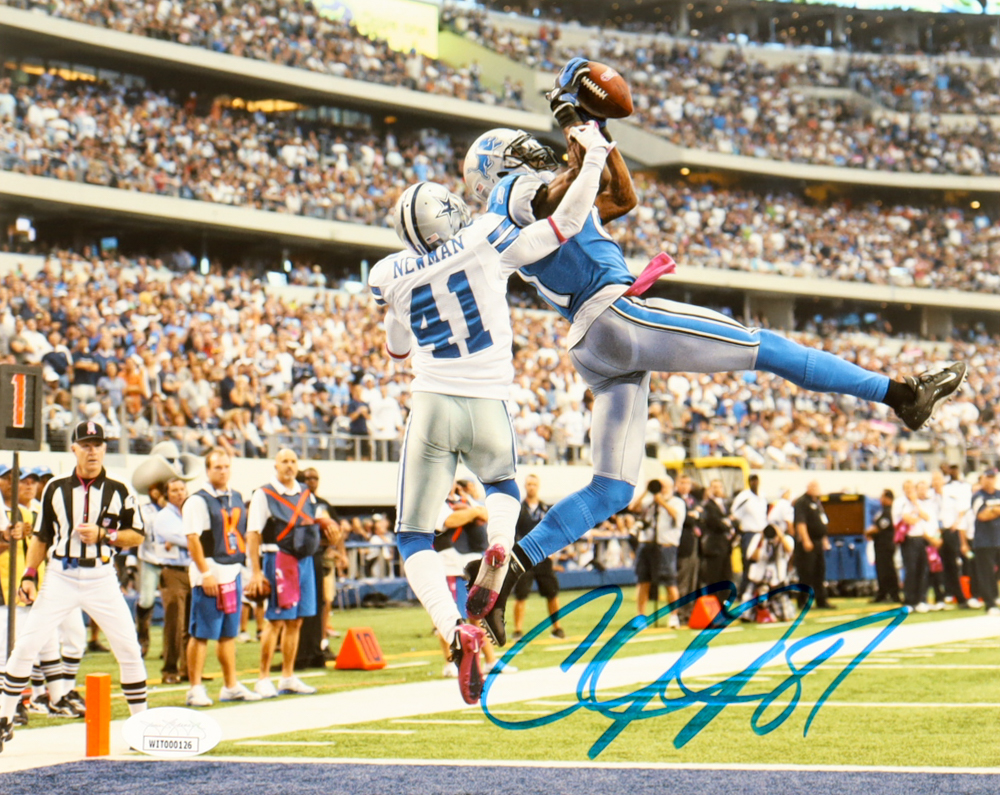 Calvin Johnson Signed Lions 8x10 Photo (JSA) | Pristine Auction