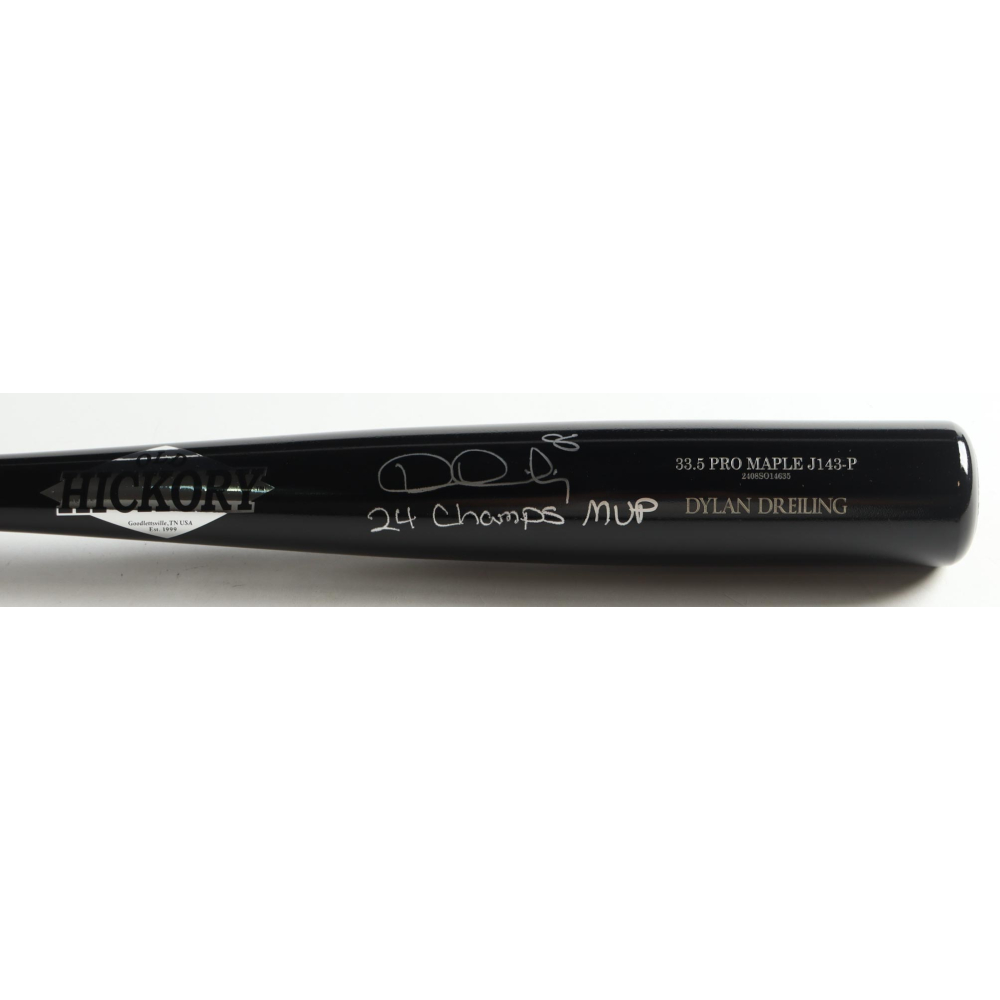 Dylan Dreiling Signed Old Hickory Player Model Baseball Bat Inscribed ...
