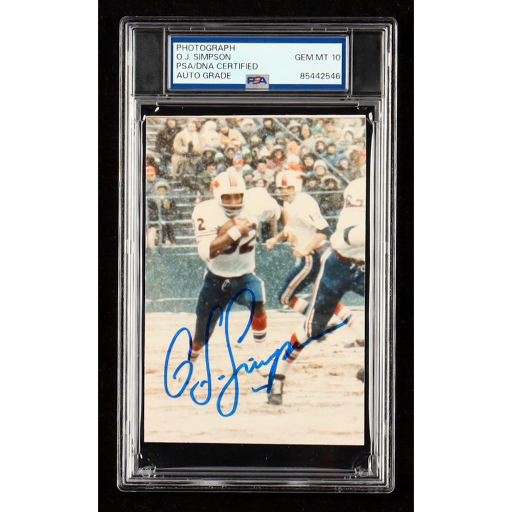 O. J. Simpson Signed Bills 3.5x5 Photo (PSA | Auto Grade PSA 10 ...