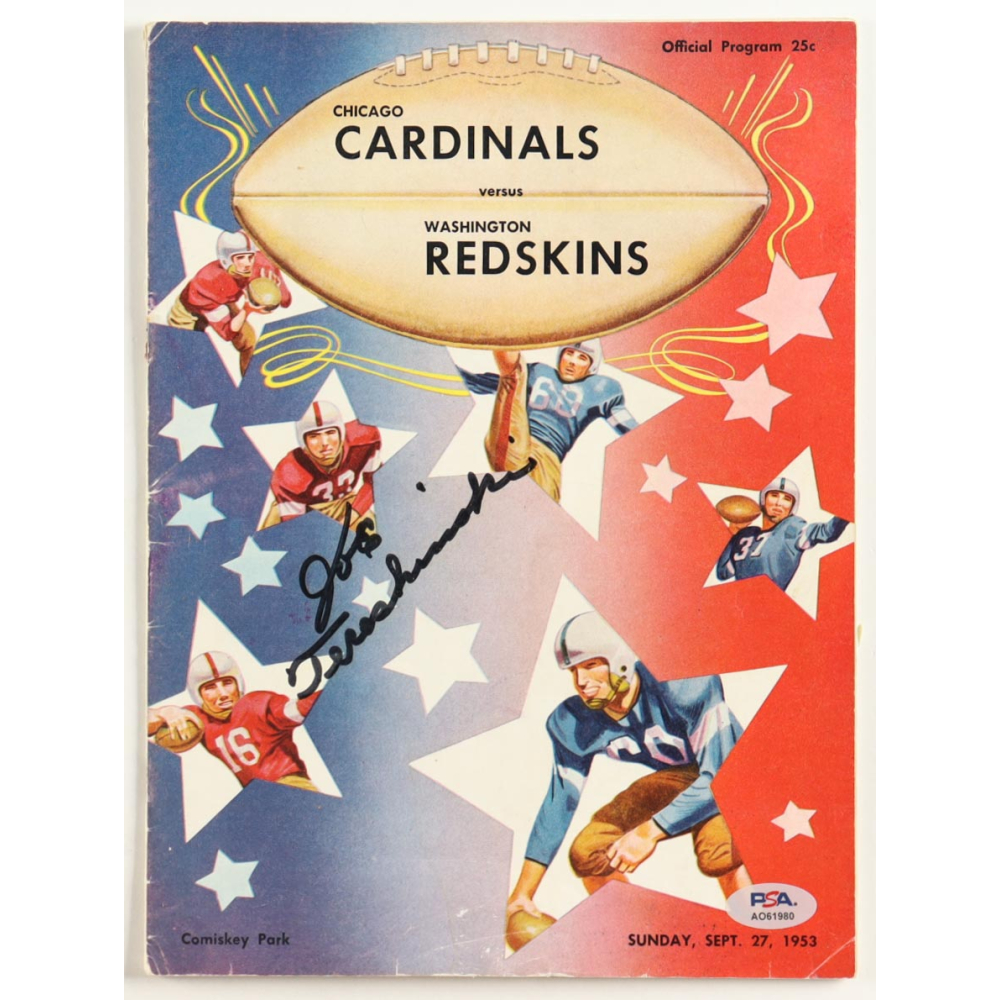 Joe Tereshinski Sr. Signed Vintage 1953 Cardinals Vs Redskins Comiskey ...
