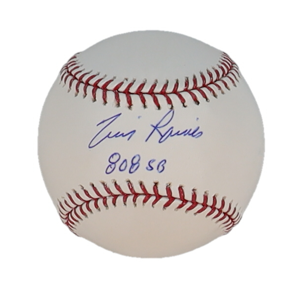 Tim Raines Signed OML Baseball Inscribed "808 SB's" (Steiner ...