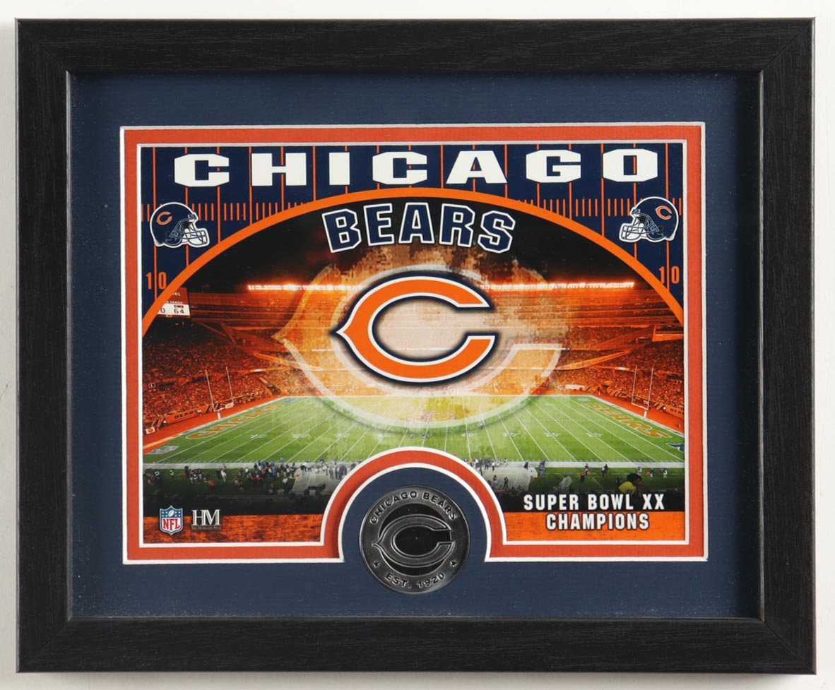 Chicago Bears Highland Mint Framed "Stadium" Photo & Silver Plated Coin ...