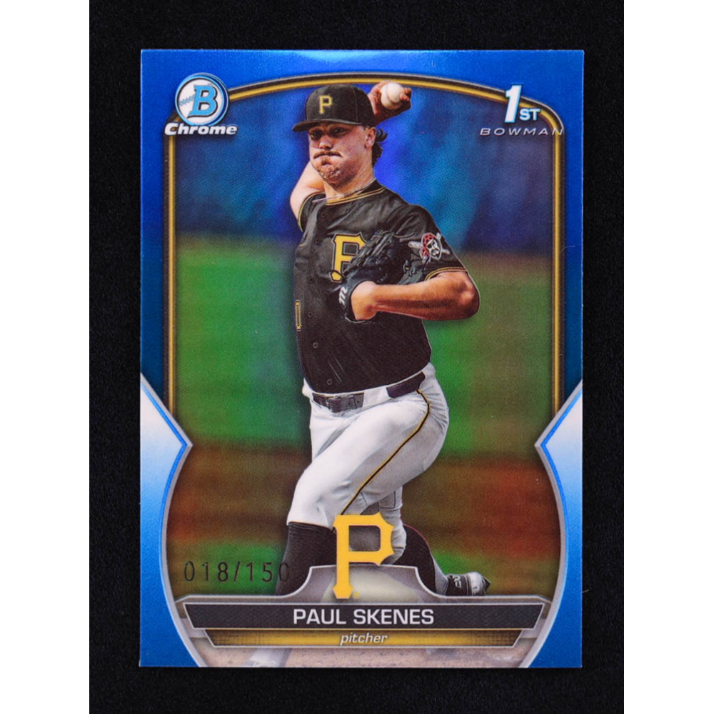 Paul Skenes 2023 Bowman Chrome Draft Blue Refractors #BDC14 RC #018/150 ...